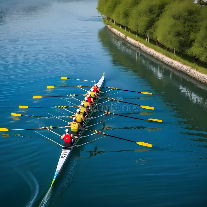 Rowing Regatta, Ai-generatet Stock Illustration - Illustration of kayak ...