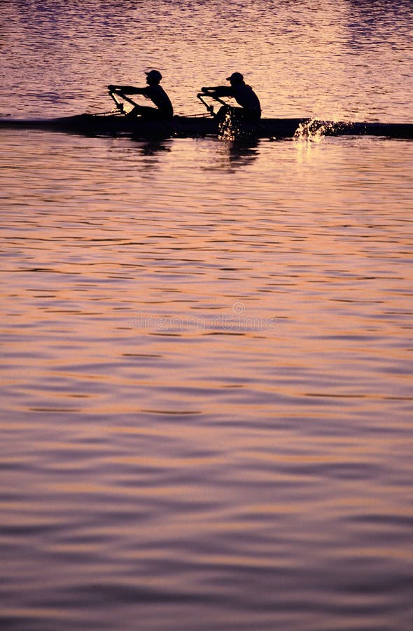 Rowing at Sunset on the Indian Ocean, Western Australia Stock Photo ...