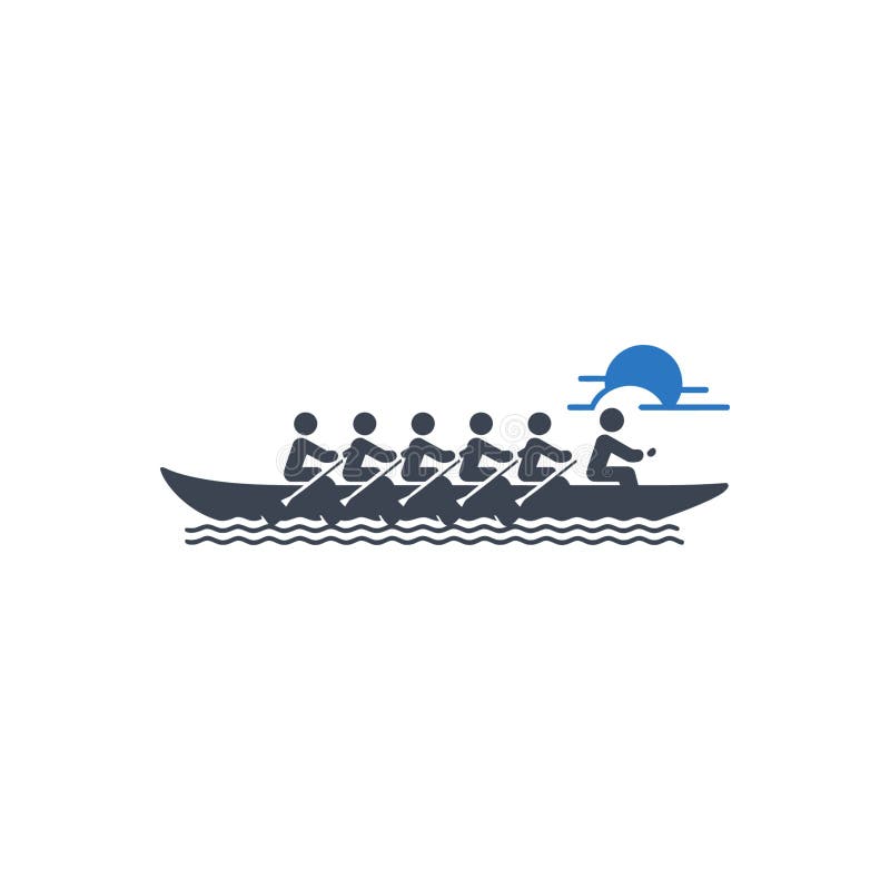 Rowing team activity icon stock vector. Illustration of symbol - 375316258