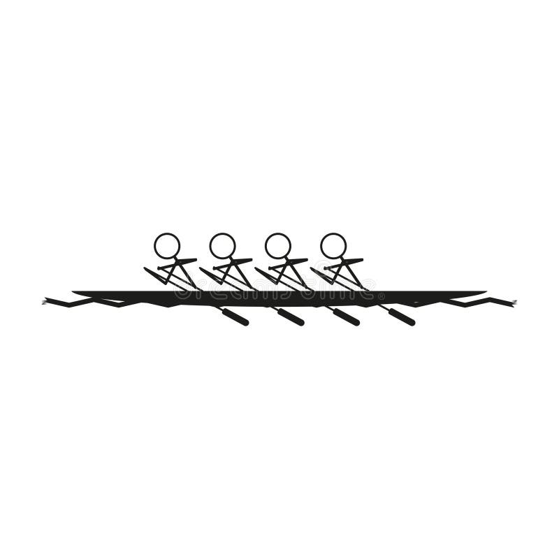 Rowing Team Icon. Four Rowers Illustration. Synchrony and Teamwork ...