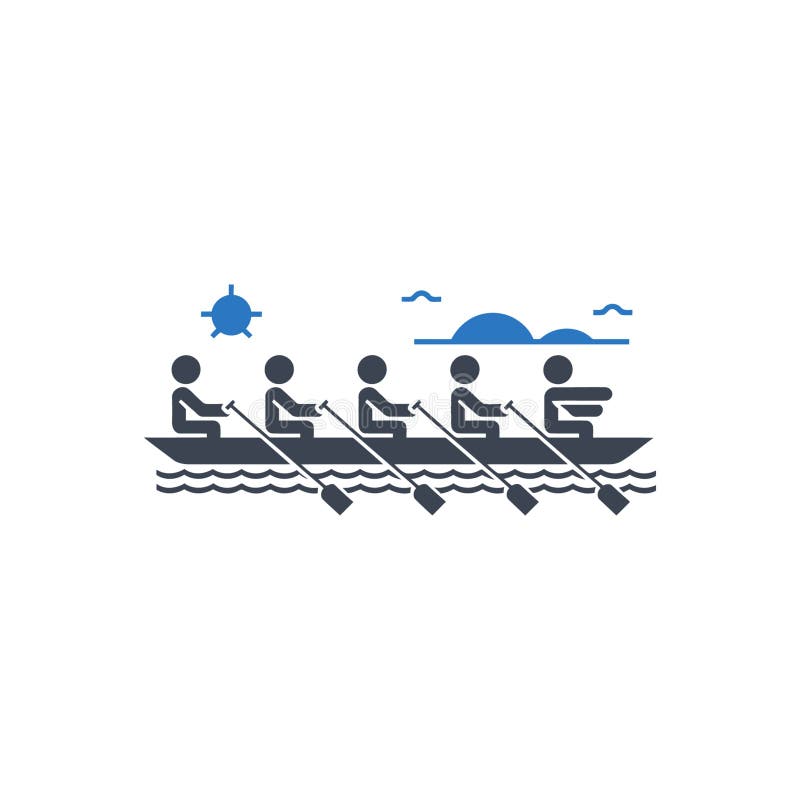 Rowing team icon stock vector. Illustration of vector - 375316237