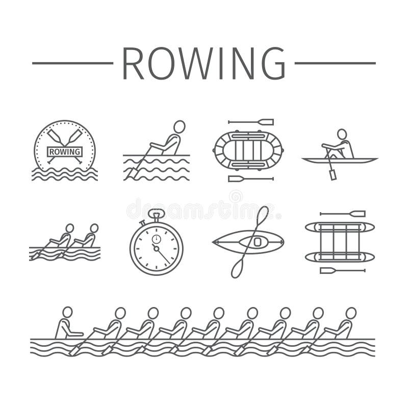 Rowing icons stock vector. Illustration of isolated, stern - 42901242