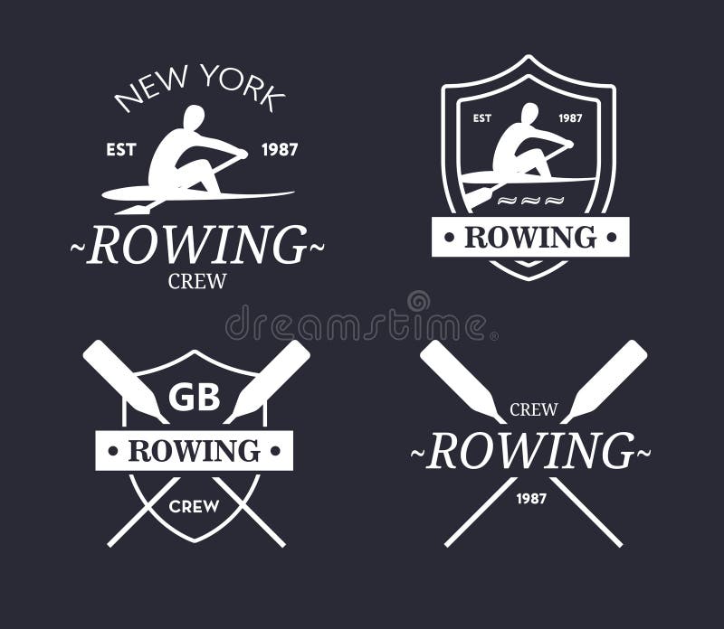 Rowing Team Logo. Vector Emblem of Rowing Crew with Paddles. Rower ...