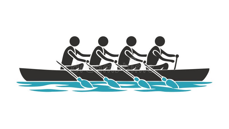 Rowing Team in a Sculling Boat Sports Icon, Vector Design Generative AI ...