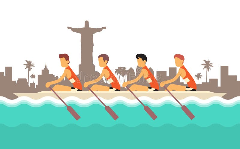 Rowing Team Sport Competition Stock Vector - Illustration of champion ...