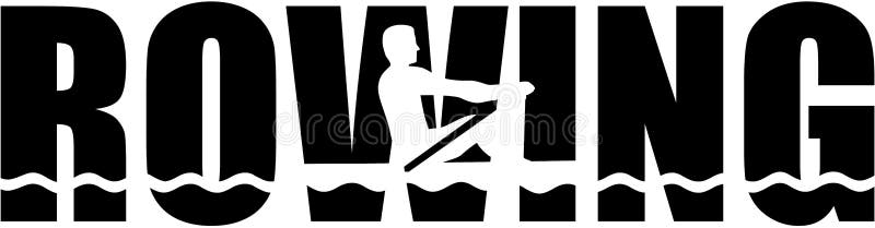 Rowing silhouettes stock vector. Illustration of competition - 34333336