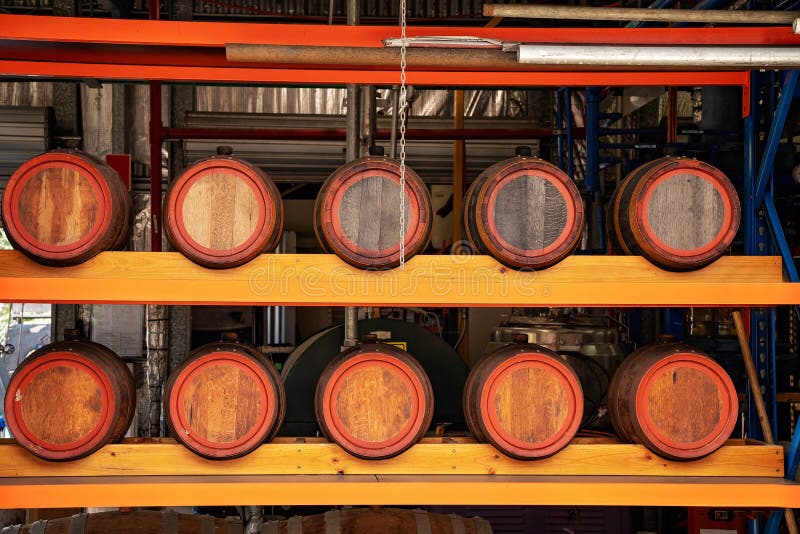 Rows of Aging Barrels of Rum Stock Image - Image of brown, barrel ...