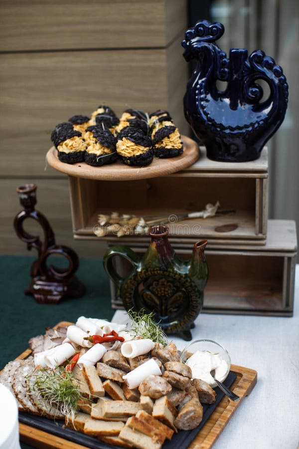 Appetizers and Starters on the Wedding Table Stock Image - Image of ...