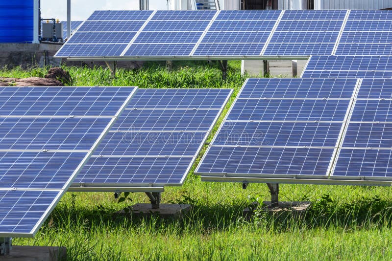 Rows Array of Polycrystalline Silicon Solar Cells or Photovoltaic Cells ...
