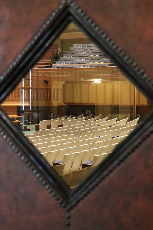 Auditorium through Bay Window Frame Stock Image - Image of window ...