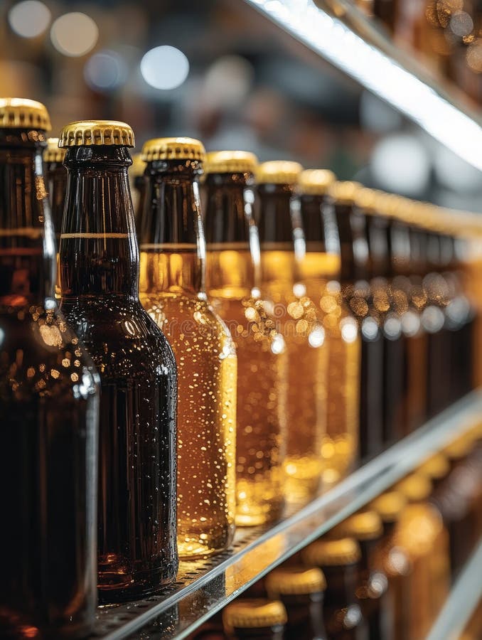 Rows Beer Bottles Shelf Bar Setting Stock Photos - Free & Royalty-Free ...