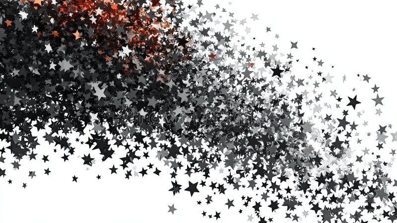 Rows of Black, Grey, and White Stars on a Minimalist White Background ...