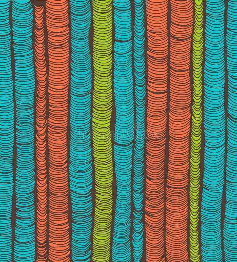Rows of Blue, Red and Green Hand Drawn Vertical Folds Stock ...