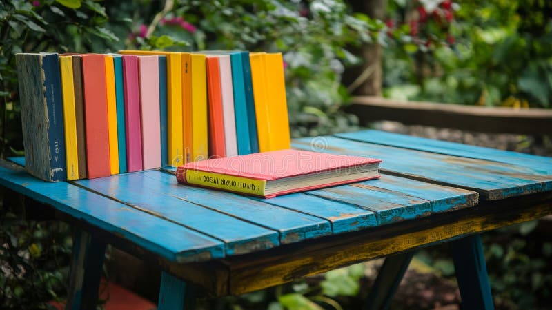 Rows of Books with Colored Covers, Book Library, Thick Books Stock ...