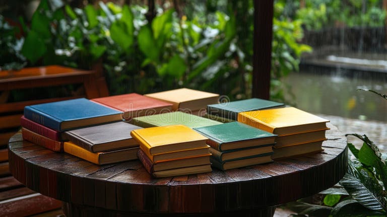 Rows of Books with Colored Covers, Book Library, Thick Books Stock ...