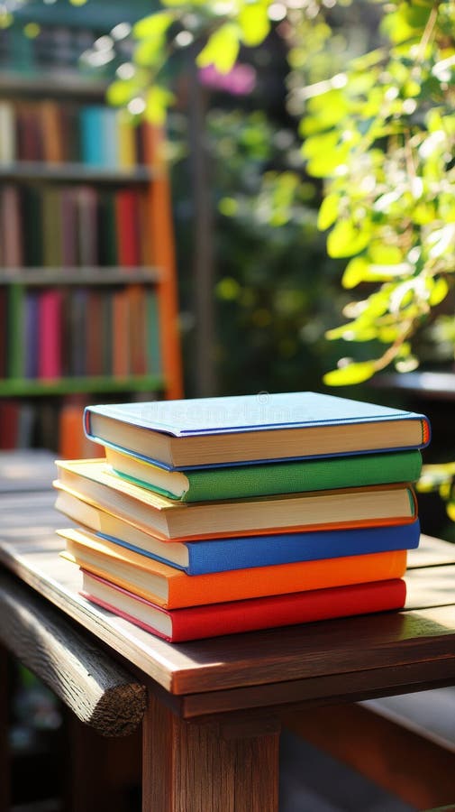 Rows of Books with Colored Covers, Book Library, Thick Books Stock ...