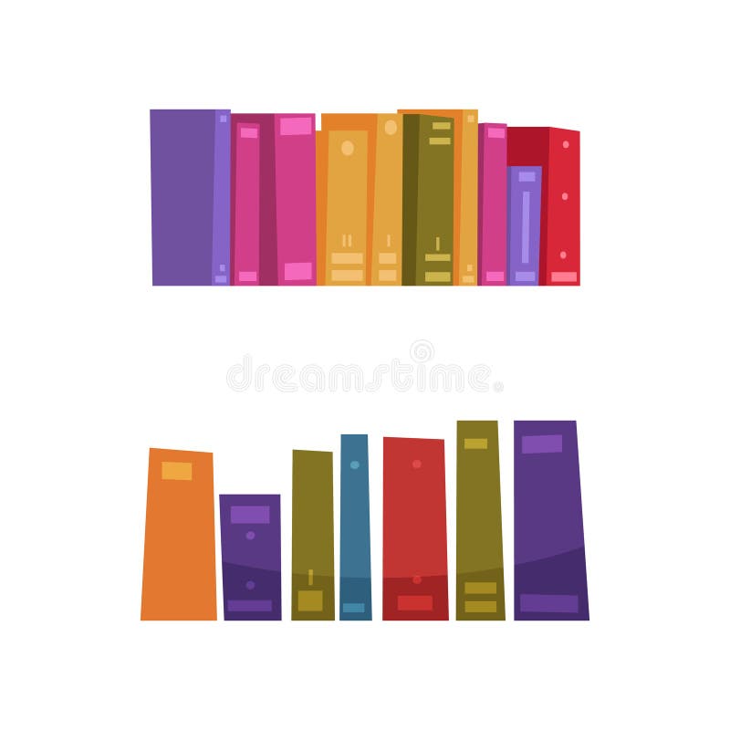 Rows of Books Composition stock vector. Illustration of clipart - 218097786