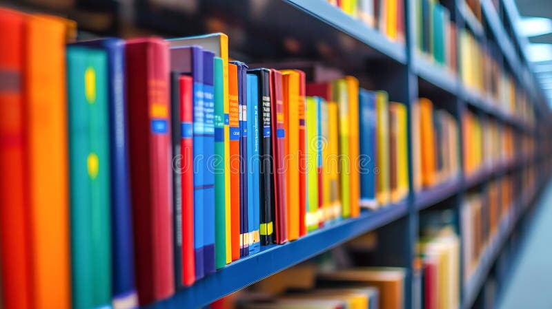 Rows of Books on Shelves in a Library. University School Education ...