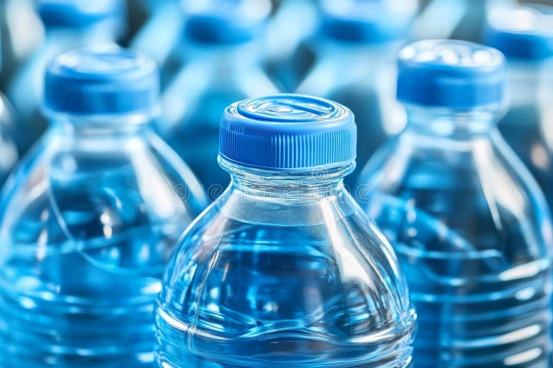 Rows of Bottled Water Products Displaying Hydration, Freshness, and ...