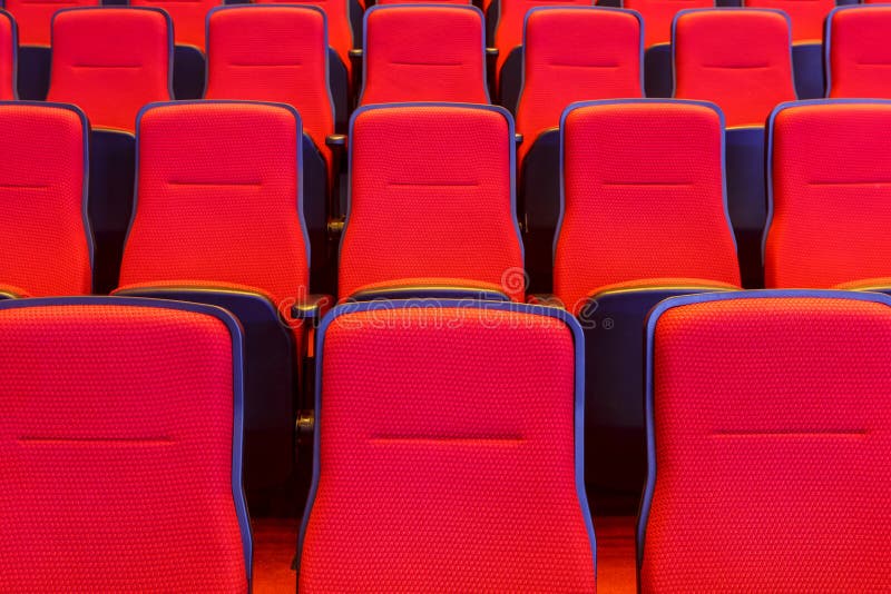 Rows of Bright Red Seats in the Cinema Stock Photo - Image of space ...
