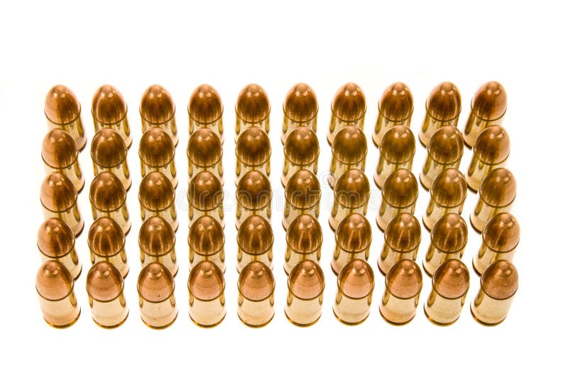Rows of bullets stock photo. Image of horizontal, caliber - 6940186