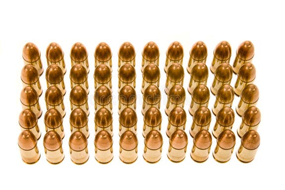 Rows of bullets stock photo. Image of horizontal, caliber - 6940186
