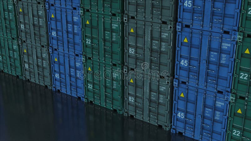 Rows of cargo containers stock footage. Video of vessel - 367558124