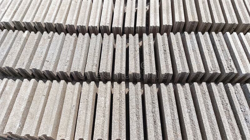 Rows of Cement and Sand Bricks Drying Under the Hot Sun, Arranged ...