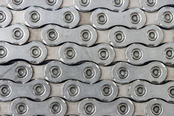 A Rows of Chain Links, Close Up View Stock Image - Image of equipment ...