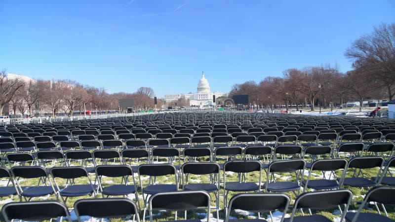 Rows of Chairs on Capitol Hill As Preparations are Underway for the ...
