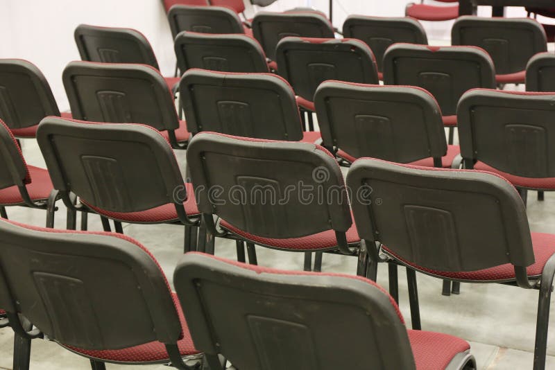 Rows of Chairs stock photo. Image of audience, empty - 69340890