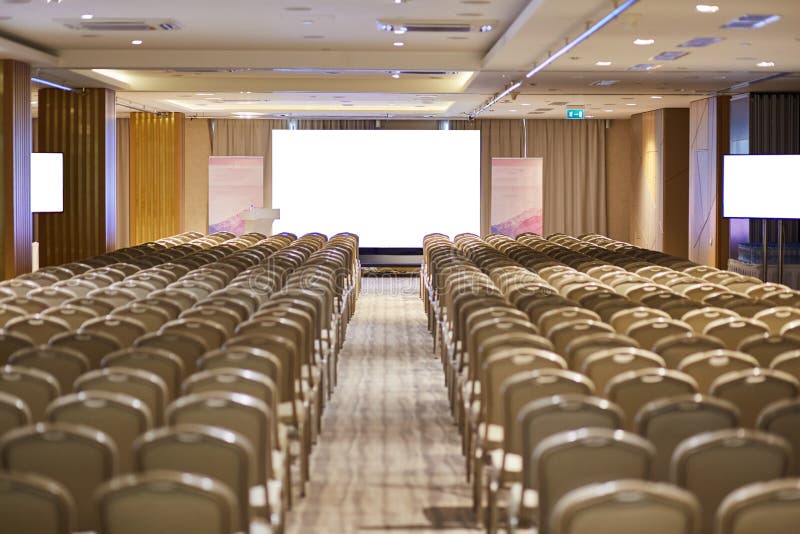 Rows of Chairs in a Conference Room Stock Photo - Image of group ...