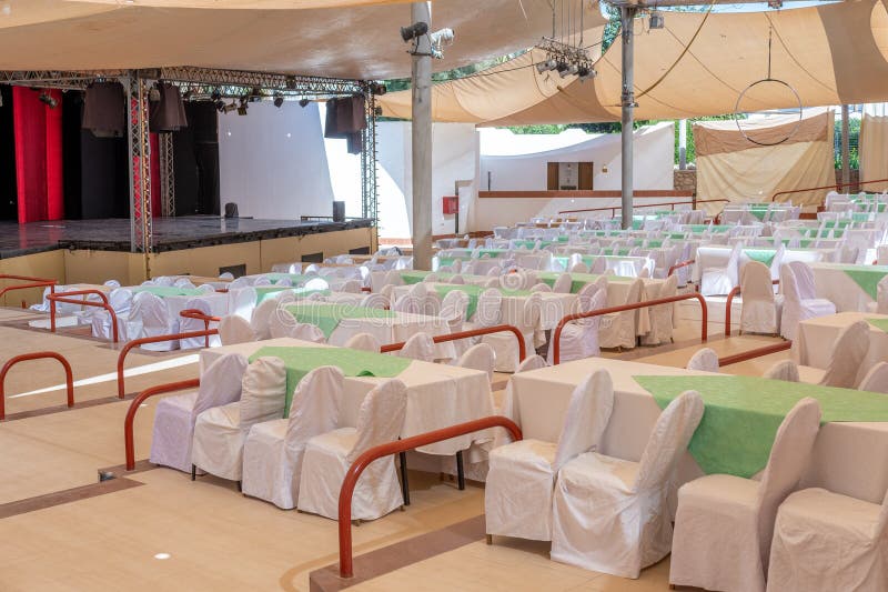 Rows of Chairs and Stage in Concert Hall in Egypt Hotel Stock Image ...