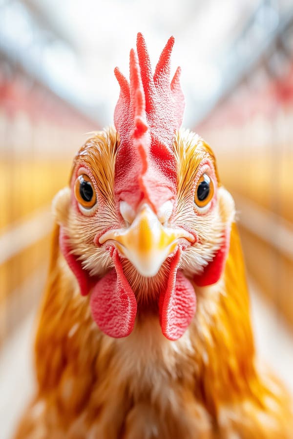 Rows of Chicken Cages Showcase a Modern Poultry Farm Designed for ...