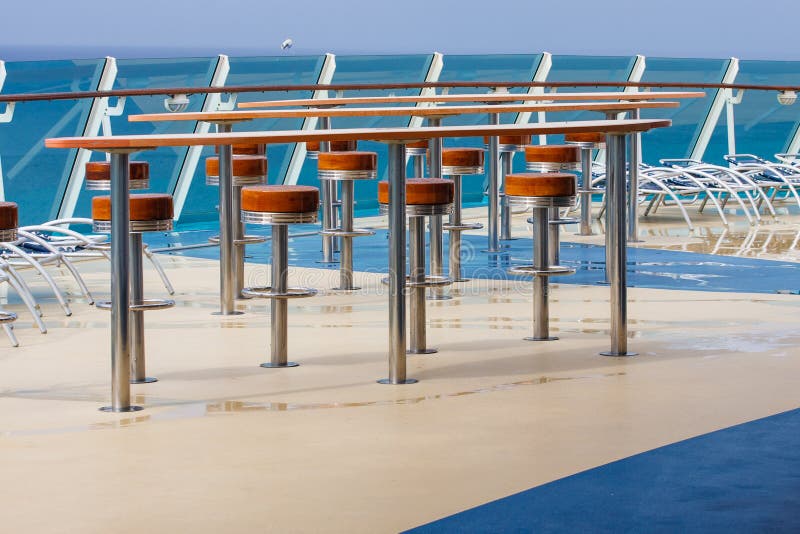 Bar Stools on Cruise Ship stock photo. Image of bolted - 13848204