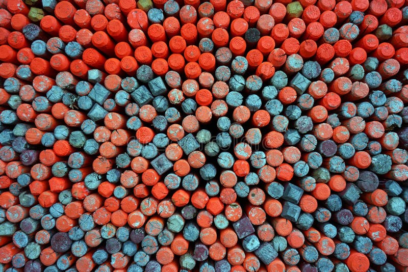 Rows of color logs stock photo. Image of blue, color - 76965662