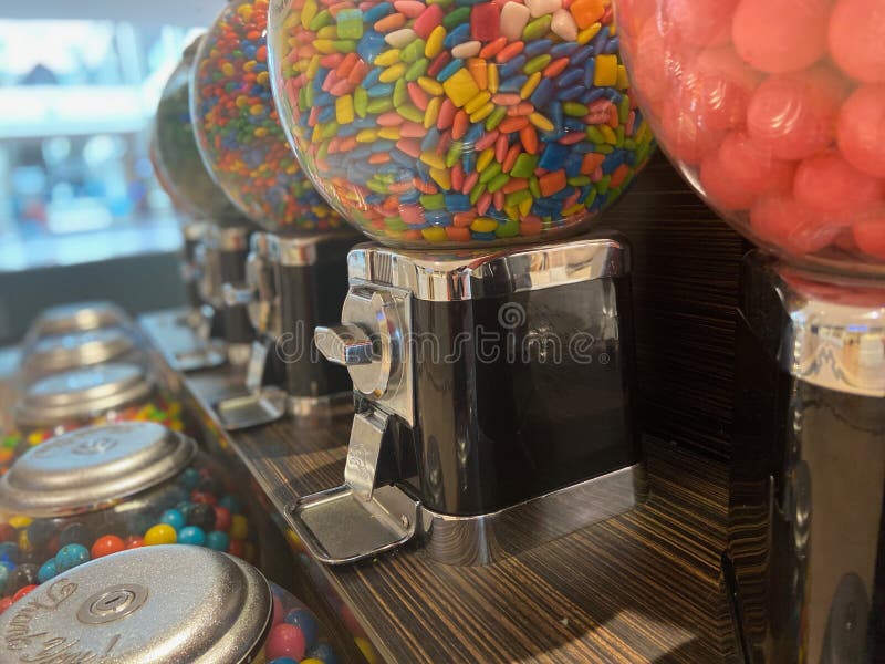 Color candy machines stock photo. Image of confection - 179449138