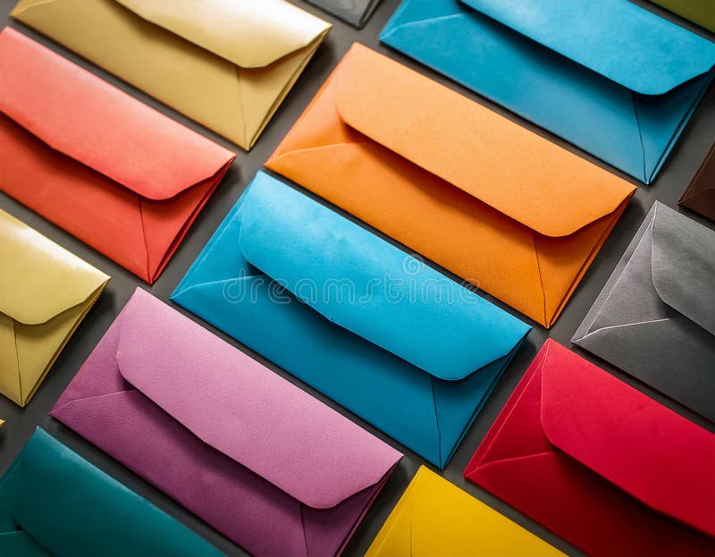 Rows of Colorful Envelopes Labeled with Different Expense Categories ...