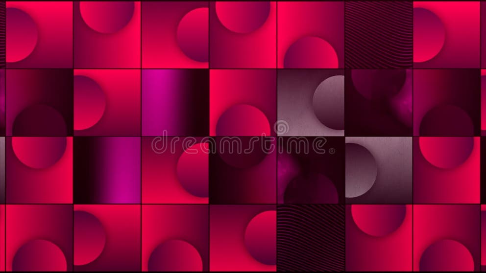 Rows of Colorful Squares with Moving Objects Inside Each of Them ...