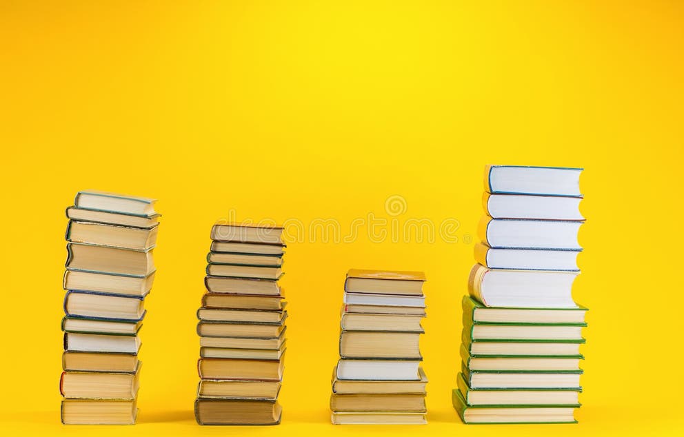Rows of Complex Books of Different Sizes Stock Photo - Image of ...