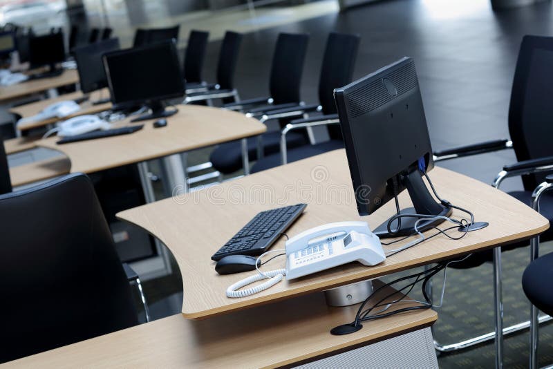 Computers in an office stock image. Image of communication - 2220201