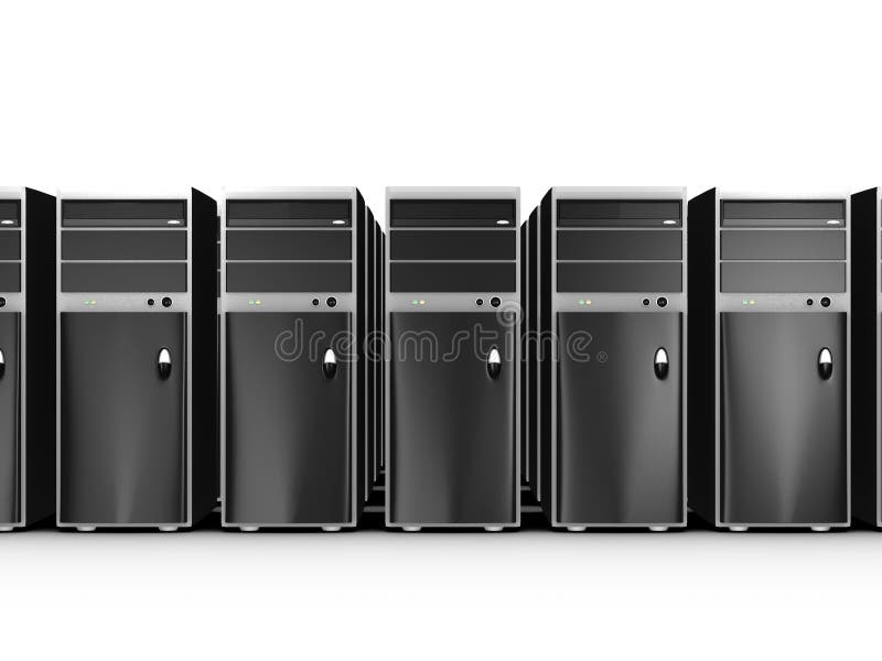 Web Hosting Server Rack on White Stock Illustration - Illustration of ...