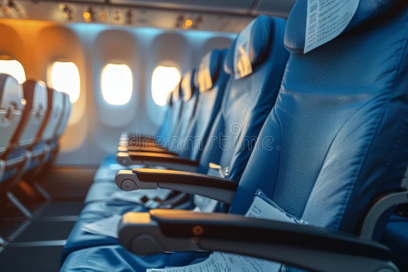 Empty Airplane Seats Waiting for Passengers To Board Stock Photo ...