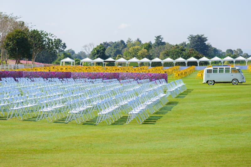 Rows of Empty Chair Seats Installed for Outdoor Event Editorial Stock ...