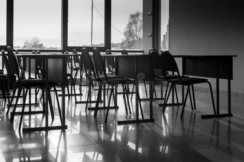 Rows of Empty Conference Chairs and Shadows Stock Image - Image of ...