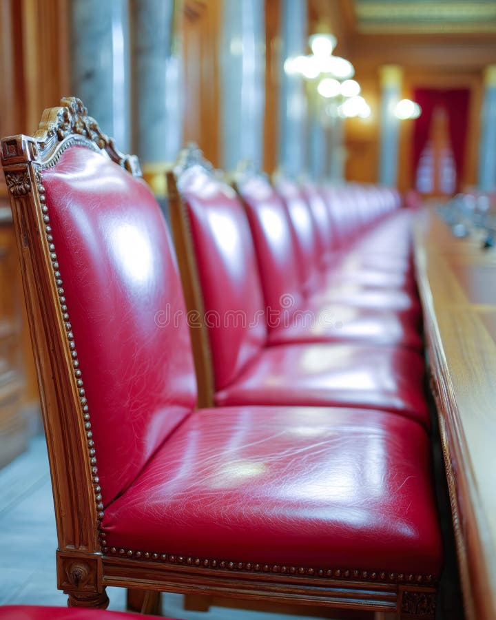 Historic Red Leather Seats in a Legislative Chamber Marking the Longest ...