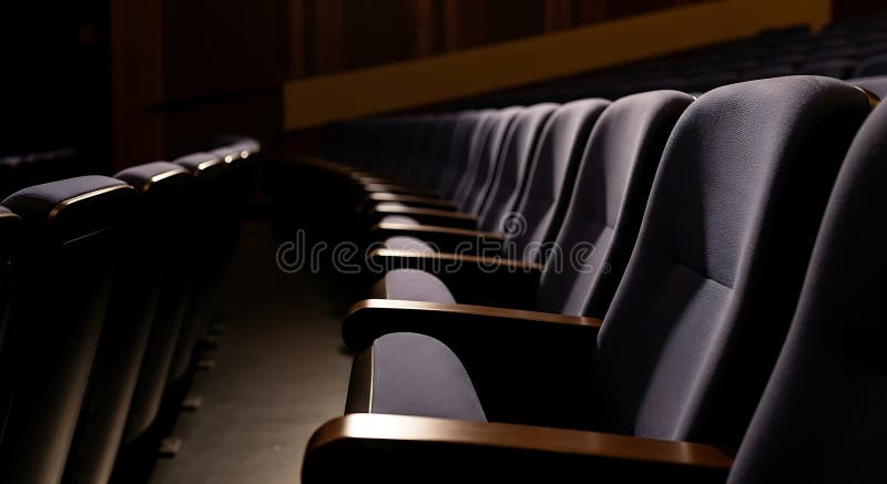 Rows of Empty Seats in a Dark Auditorium or Cinema Stock Illustration ...