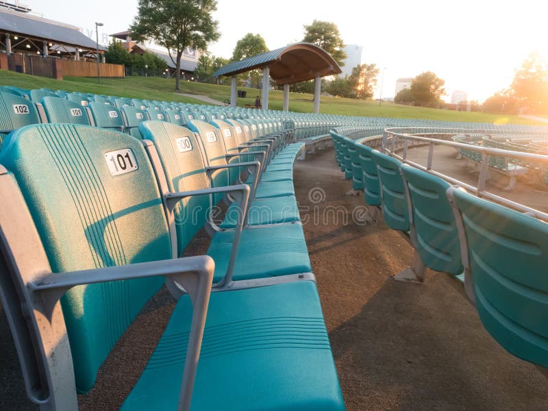 Rows of Empty Stadium Seats Stock Photo - Image of outdoor, green ...