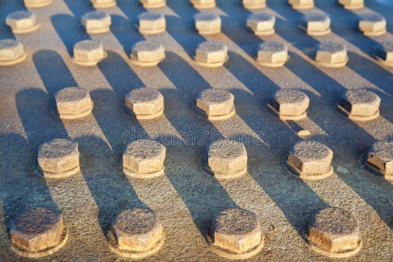 Rows of Fastened Bolts stock photo. Image of hexagon - 15229342