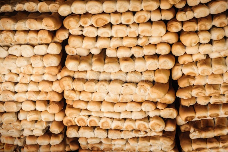 Rows of Fresh Bread in Market. Stock Image - Image of bread, healthy ...